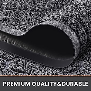 LuxStep Door Mat Large 24x36 Inch Indoor Outdoor Doormat, Non-Slip Low-Profile Design Floor Mat, Durable Trap Dirt and Dust Front Door Welcome Mat for Entryway,Patio,Garage,High Traffic Areas, Grey