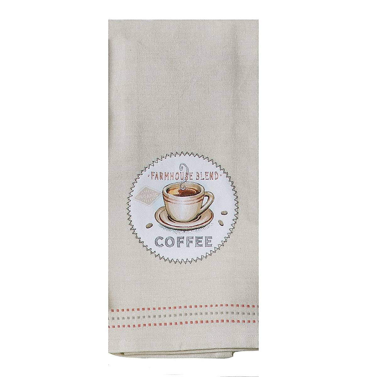 Kay Dee Designs Farmhouse Blend Coffee Cup 4 Piece Kitchen Linen Bundle, 2 Towels and 2 Grabber Mitts