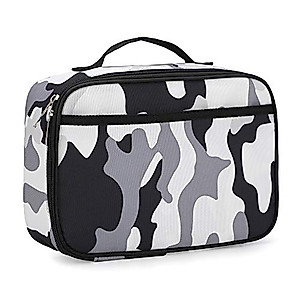 Rickyh Style Lunch Box with Padded Liner, Spacious Insulated Lunch Bag for Men and Women, Durable Thermal Lunch Cooler with Strap, 2 Pockets, 10 x 8 x 3.7 in