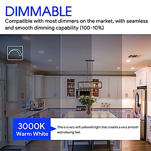 E ENERGETIC LIGHTING 12 Pack BR30 LED Light Bulbs, Dimmable, CRI90, 8.5W=65W, 3000K Warm White, 650 LM, E26 Base, Indoor Flood Light for Cans - UL Listed