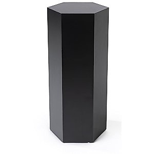 Displays2go Hexagon Riser Pedestal, Laminate, 30-inch Tall - Black (SMHEXPD30BLK)