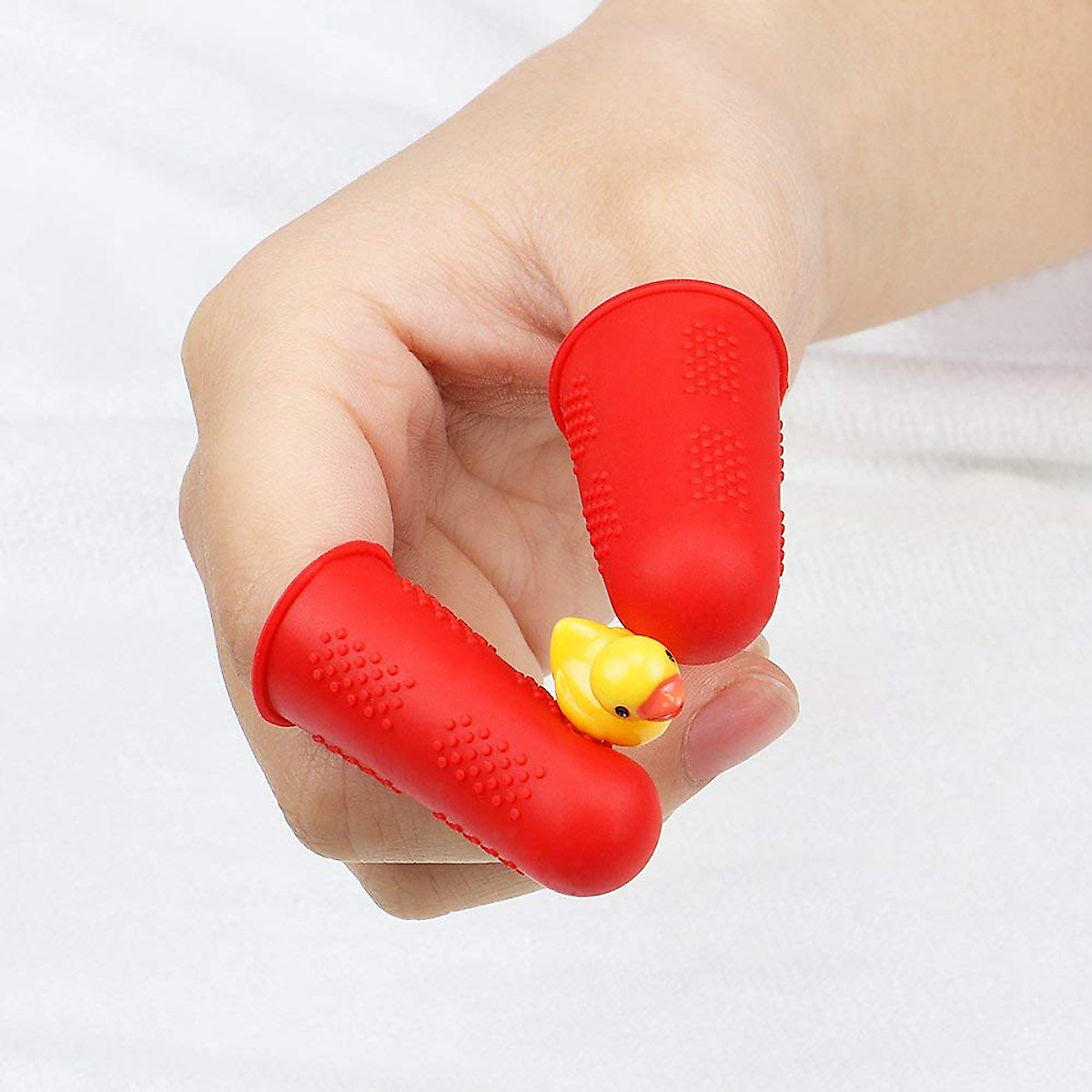 12 Pieces Silicone Hot Glue Gun Finger Caps, 4 Colors Finger Guard Protectors or Hot Glue Wax Rosin Resin Honey Adhesives Scrapbooking Sewing in 3 Sizes-Red/Blue/Yellow/Green