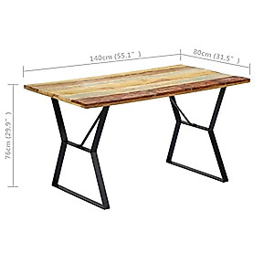YPWRENH Snack Table Kitchen End Table Dining Table 55.1"x31.5"x29.9" Solid Reclaimed Wood for Dining Room, Kitchen or Living Room