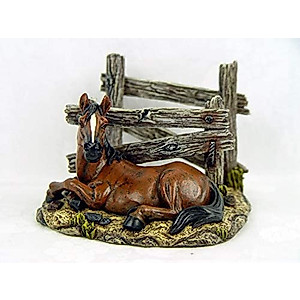 Comfy Hour Western Retro Collection Resin Craft Horse Stable Napkin Holder Brown