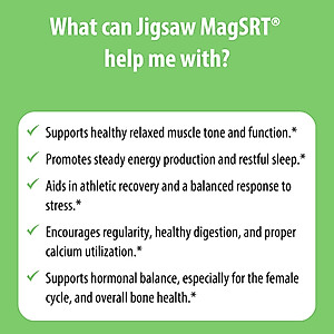 Jigsaw Health MagSRT | Magnesium Supplement with Vitamin B6, Folate & B12 | 240 Tablets | 60 Servings