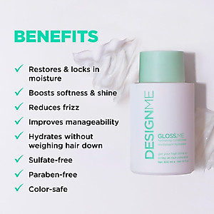 GLOSS.ME Hydrating & Shine System by DESIGNME | Natural, Sulfate Free Shampoo, Hair Conditioner for Dry Hair, Hair Serum, & Hair Mask | With Moisturizing Hemp & Argan Oil for Strong, Soft & Shiny Hair