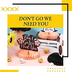 7 Pcs Going Away Party Decorations We Will Miss You Honeycomb Decoration 3D Farewell Table Centerpieces for Party Sign for Goodbye Bye Retirement Adventure Graduation Party Table Decor Supplies