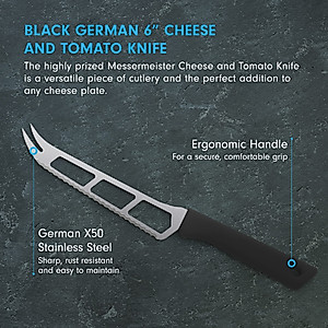 Messermeister 6-Inch Cheese and Tomato Knife, Black