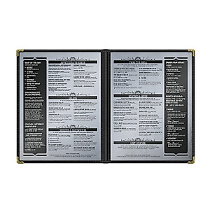 12 Pack of Goodsmart Cafe Style Menu Covers, Double Stitched Edge, Crystal Clear Vinyl (Black, 2 Pages / 4 Views - 8.5" x 11")