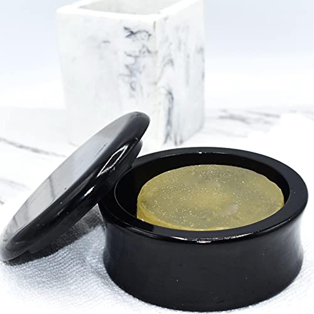 Parker Genuine Mango Wood Hand Carved Shave Soap Bowl - Black Lacquer