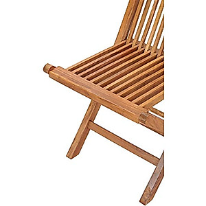 Teak Wood California Folding Outdoor Patio Dining Side Chair (Set of 2), Made from Solid A-Grade Teak Wood