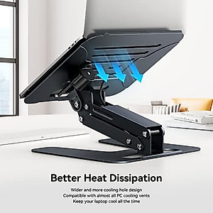 GIISSMO Laptop Stand for Desk with Pneumatic Height Adjustable, Computer Stand Holder Ergonomic Design Computer Stand for Laptop, Laptop Cooling Stand for Pro/Air Dell, HP, Lenovo More Laptops