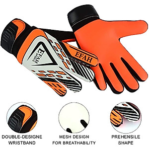 EFAH SPORTS Soccer Goalie Goalkeeper Gloves for Kids Boys Children Football Gloves with Strong Grips