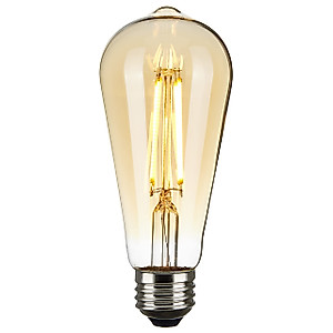 Satco S9579/04 ST19 Vintage Style LED Filament Light Bulb, 6.5W, 2000K, 4-Pack