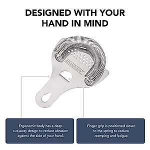 A Bar Above Bundle: 1oz/2oz Stainless Steel Bell Jigger and Stainless Steel Hawthorn Cocktail Strainer