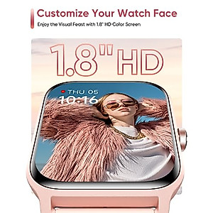 Fitpolo Smart Watch for Women, 1.8" Fitness Watch with Alexa, 100+ Sports Activity Trackers for Android iPhone(Answer/Make Call), Womens Smart Watches with Heart Rate Sleep SpO2 Monitor