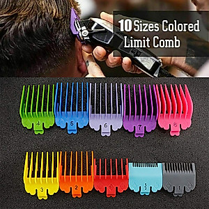10PCS Guide Combs for Most Hair Clippers,Universal Hair Clipper Limit Comb Guide Attachment Replacement With Clip,Hair Clipper Guide Comb,A