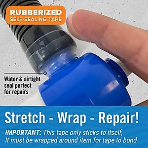 Heavy Duty Silicone Tape Plumbing Self Fusing Silicone Tape Plumbing Tape Silicone Water Pipe Rubber Tape Hose Repair Water Seal Fusion Coax Seal Electrical or Silicone Waterproof Tape for Leaks 15FT