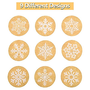 Snowflake Label Stickers Happy New Year Stickers Thank You Seal Stickers Valentine's Day Stickers Inspirational Quote Stickers (White Snowflakes, 500 Pieces)