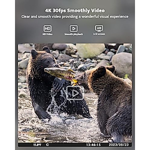 usogood Trail Camera 36MP 4K 30fps Game Camera with Night Vision Motion Activated IP66 Waterproof, 65ft 120° Wide Angle Detection Hunting Camera, for Outdoor Garden Backyard Wildlife Monitoring