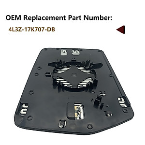 Driver Side Heated Mirror Glass Replacement For 2004 2005 2006 2007 2008 2009 2010 2011 2012 2013 2014 Ford F150 - for Ford F150 Driver Side Mirror With Rear Holder - Replace 4L3Z17K707DB