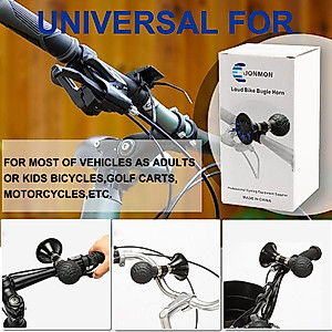 JONMON Bike Horn, 120dB Loud Bicycle Bugle Clown Rubber Squeeze Ball Loudspeaker Cycling Ring for Adults Child Bikes Handlebars Mount