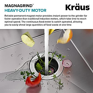 Kraus KGUW2-33MB-100-100, Bellucci Workstation 32 in. Undermount Granite Composite Single Bowl Kitchen Sink in Metallic Black with WasteGuard 1 HP Continuous Feed Garbage Disposal and Accessories