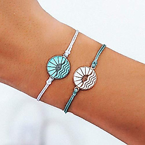 Pura Vida Rose Gold Sunrise to Sunset Bracelet - Adjustable Band - Smoke Blue