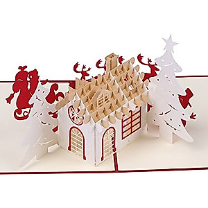 Bluboon 3D Greeting Christmas Cards Papercraft 7 Pack Holiday Birthday Pop Up Cards Gift