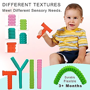 Sensory Chew Toys for Autistic Children, 4 Pack Silicone Chew Tube Teething Sticks Toys for Autism, ADHD, SPD, Chewies with Special Needs, Oral Motor Chewy Tool for Sensory Kids Chewer.