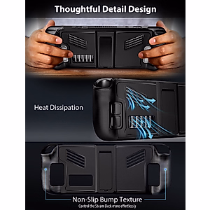 ANNAPRO Protective Case for Steam Deck/Steam Deck OLED, TPU Protective Case with Kickstand, Non-Slip and Anti-Scratch Design Protective Cover Case Compatible with Steam Deck