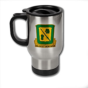 ExpressItBest Stainless Steel Coffee Mug with U.S. Army 18th Cavalry Regiment distinctive insignia