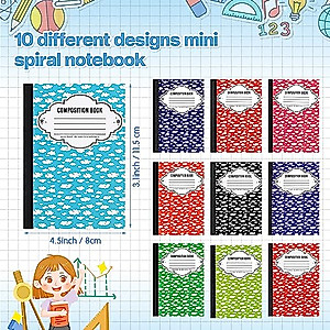 Colarr 100 Pcs Mini Composition Notebook Bulk Cute Wide Ruled Small Composition Books 3 x 4.5 Inch Pocket Composition Note Pad Multicolor Journal Notebooks for Kids School Office Home Writing Supplies