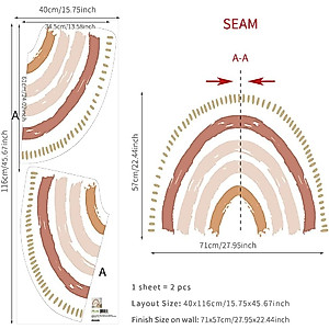funlife Large Boho Rainbow Wall Decals Peel and Stick, Self Adhesive Boho Polka Dot Wall Decal Hearts Wall Sticker for Girls Bedroom Decor, Kids Nursery Room