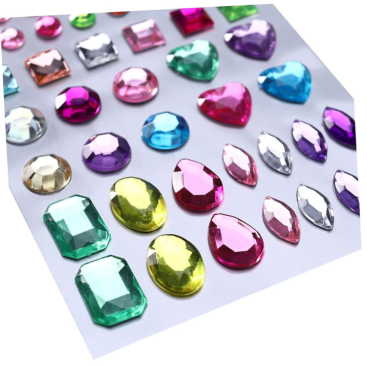 TEHAUX 2 Sheets Rhinestones Stickers Crystal Decor Gem Stickers Kid Stickers Crystals Decor Kids Decor Jewel Stickers Phone Stickers Rhinestone Stickers Gems Stickers Child Acrylic Crafts
