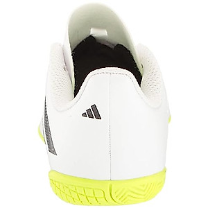 adidas Copa Pure.4 Indoor Sneaker, White/Core Black/Lucid Lemon, 1 US Unisex Little Kid