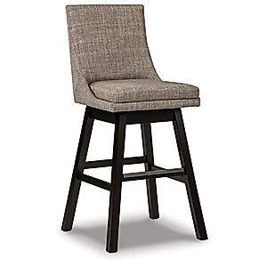 Signature Design by Ashley Tallenger 30" Upholstered Swivel Pub Height Barstool, Set of 2, Light Gray