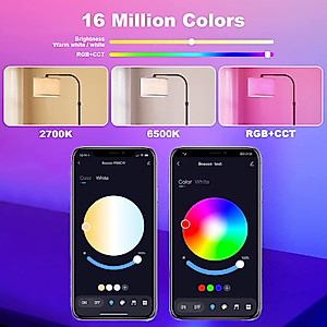 ShowyLive Smart Light Bulb 4 PK, WiFi & Bluetooth 5.0 Smart Bulbs That Work with Alexa & Google Assistant, A19 RGB, Music Sync, 9W 850LM CRI>80