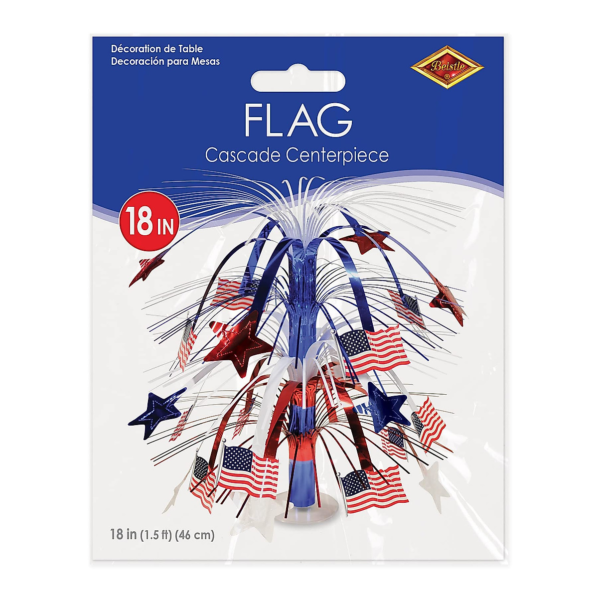 Beistle USA Flag Cascade Centerpiece, One Size, Red/White/Blue