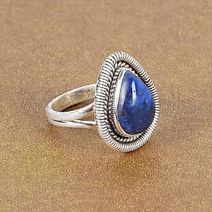 Pear Shape Lapis Lazuli Ring, September Birthstone Ring, Stackable Fashion Ring, Minimalist Ring, Bohemian Ring, Handmade Silver Ring, Women’s Gift Ring, Halloween, Gift For Girls, Lapis Lazuli Ring