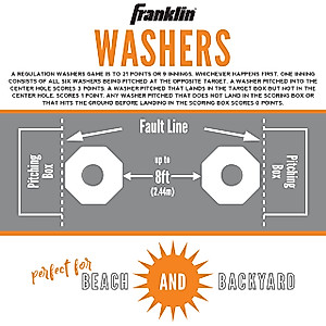 Franklin Sports Washer Set - (2) 12" x 12" Folding Targets - Portable Fun - Perfect for Beach, Tailgating, Parties - Replacement Bottle Cap Washers , (Blue,Red)