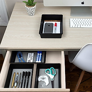 LIVORINI Drawer Organizers | Kitchen Drawer Organizer, Desk Drawer Organizer, Junk Drawer Organizer | Organization and Storage Tray [6 Pcs]