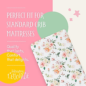 Honey Lemonade - Buttery Soft Rayon Baby Crib Sheets Girl and Boy - Infant Shower Gift - Standard Crib Sheets - Fitted & Breathable Crib Mattress Sheet - Toddler Sheet 52 x 28 x 7 inches