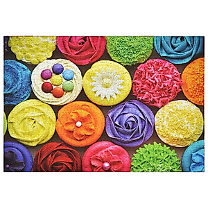 JOYIN 2 Packs 1000 Pcs Donuts and Cupcakes Puzzles, Seamless Snacks Jigsaw Puzzles for Kids Adults (28" x 20"), Premium Quality Fun Family Challenging Puzzles for Brithday