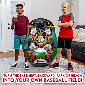 Franklin Sports 5-Hole Inflatable Baseball Target - Inflatable Baseball Throwing Target with Baseballs - Kids Baseball Toss Game - 45" Target