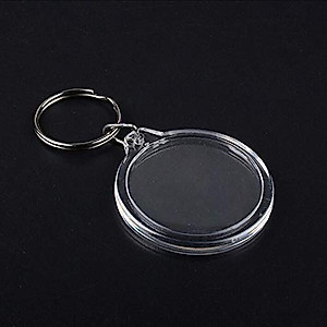 25Pcs 1.42inch Transparent Round Photo Frame Key Chain Photo Picture Logo Inserts Snap-in Keychain Pendant Acrylic Keys Ring Key Holder Organizer Keys Attachments Home Accessories for Women Men