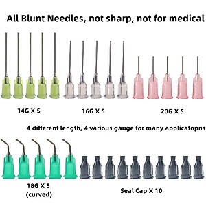 15 Pack 1ml, 3ml, 5ml Glue Dispenser with14ga, 16ga, 18ga, 20ga Dispensing tip and Caps. Measuring Liquids and Refilling,Glue Applicator or Oil.