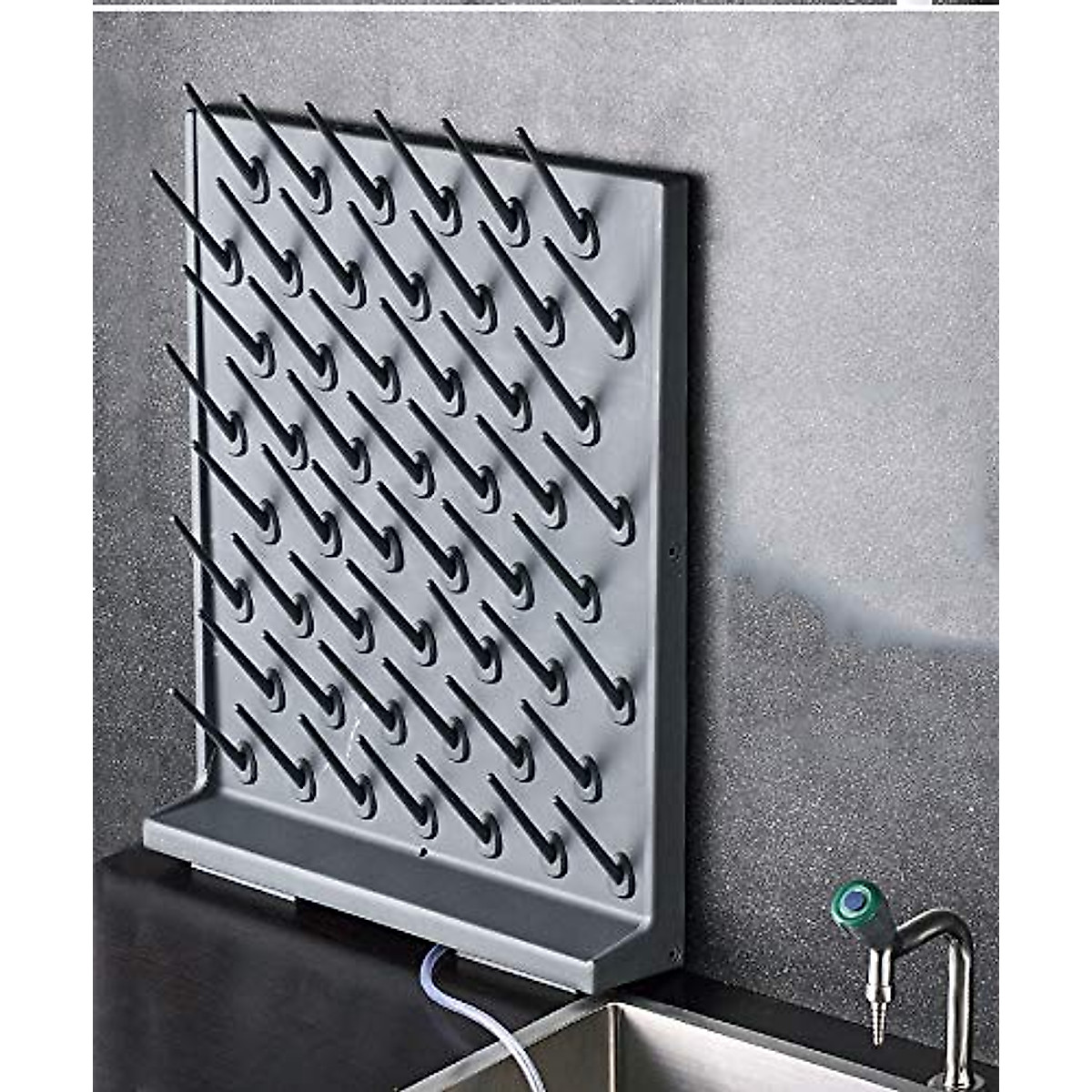 FSYD Black 52 Pegs Lab Supply Drying Rack, Pegboard Bench-top/Wall-Mount Laboratory Glassware 52 Detachable PegsLab Drying Draining Rack Cleaning Equipment