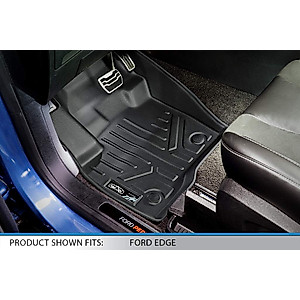 SMARTLINER All Weather Custom Fit Floor Mats 2 Row Liner Set Black Compatible with 2015-2022 Ford Edge