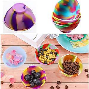 SUKPSY 4 Pcs Mini Multicolor Silicone Pinch Bowls Prep and Serve Bowls Reusable Kitchen Condiment Snack Bowls for Food Candy Seasoning Spices Nuts Snacks or Small DIY Crafts, 2.64 x 1.18 inch